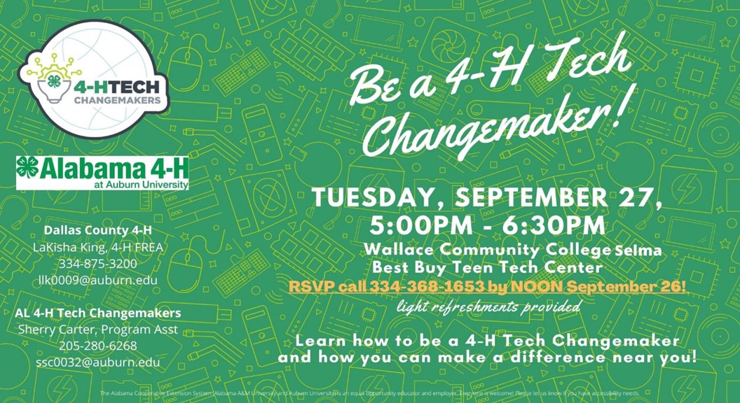 Be a 4-H Changemaker! - WCCS Best Buy Teen Tech Center